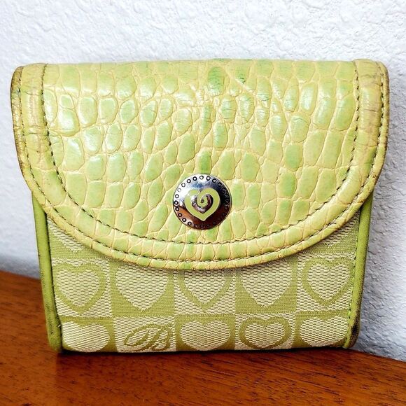Brighton | Bags | Vtg Brighton Womens Green Wallet Crocodile Embossed ...